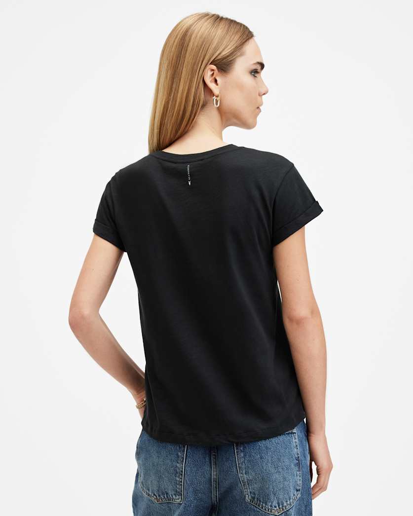 Anna Crew Neck Short Sleeve T-Shirt Black | ALLSAINTS